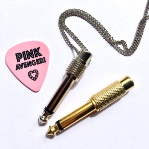 Audio Jack Necklace Silver Tone Real Headphone 1/4 Adapter Jewelry ...