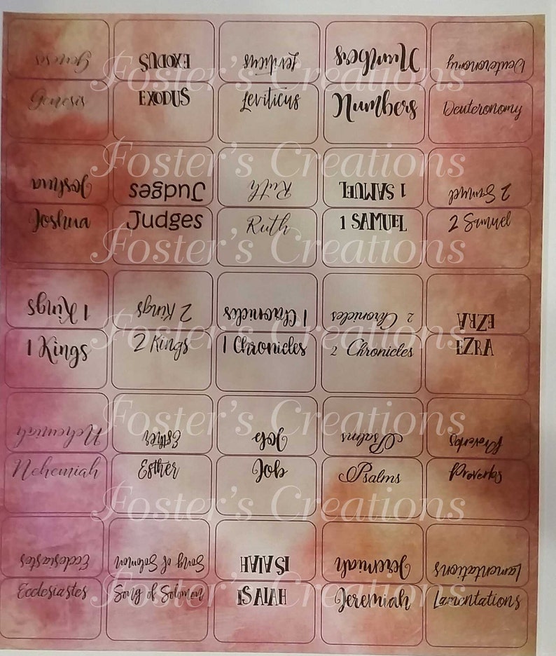 Bible Tabs-double Sided-printable-pink and Brown-digital - Etsy
