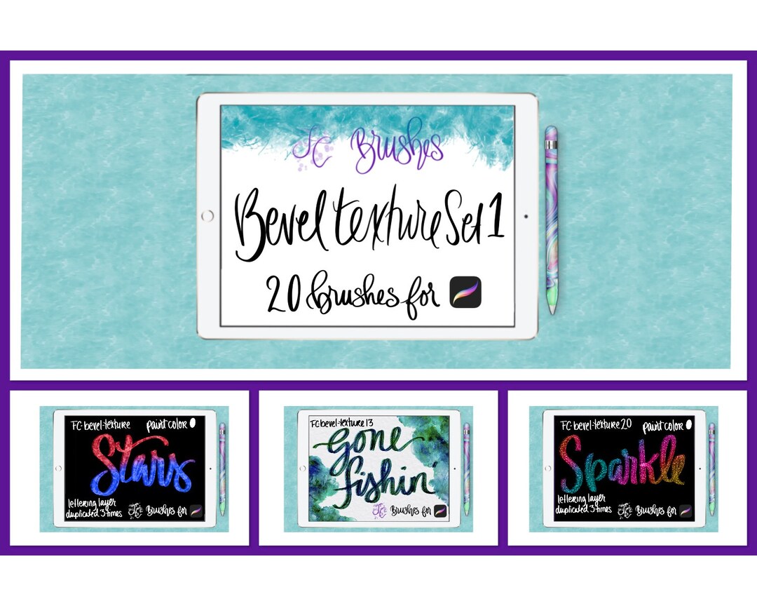 Fc-bevel-texture Set 1-PROCREATE Brushes-digital Download - Etsy