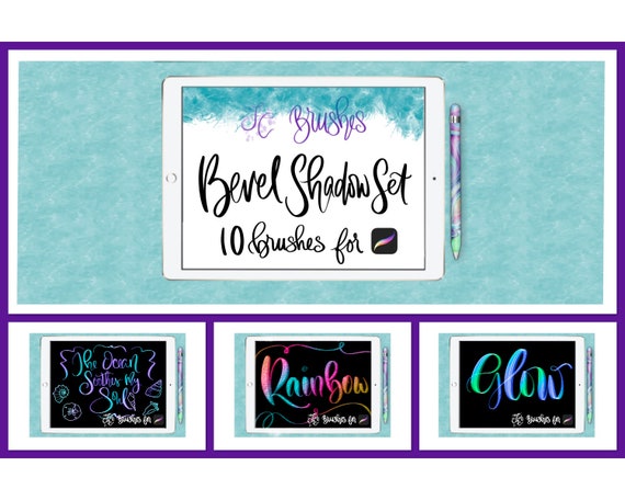 Fc-bevel Shadow Set-procreate Brushes-digital Download | Etsy