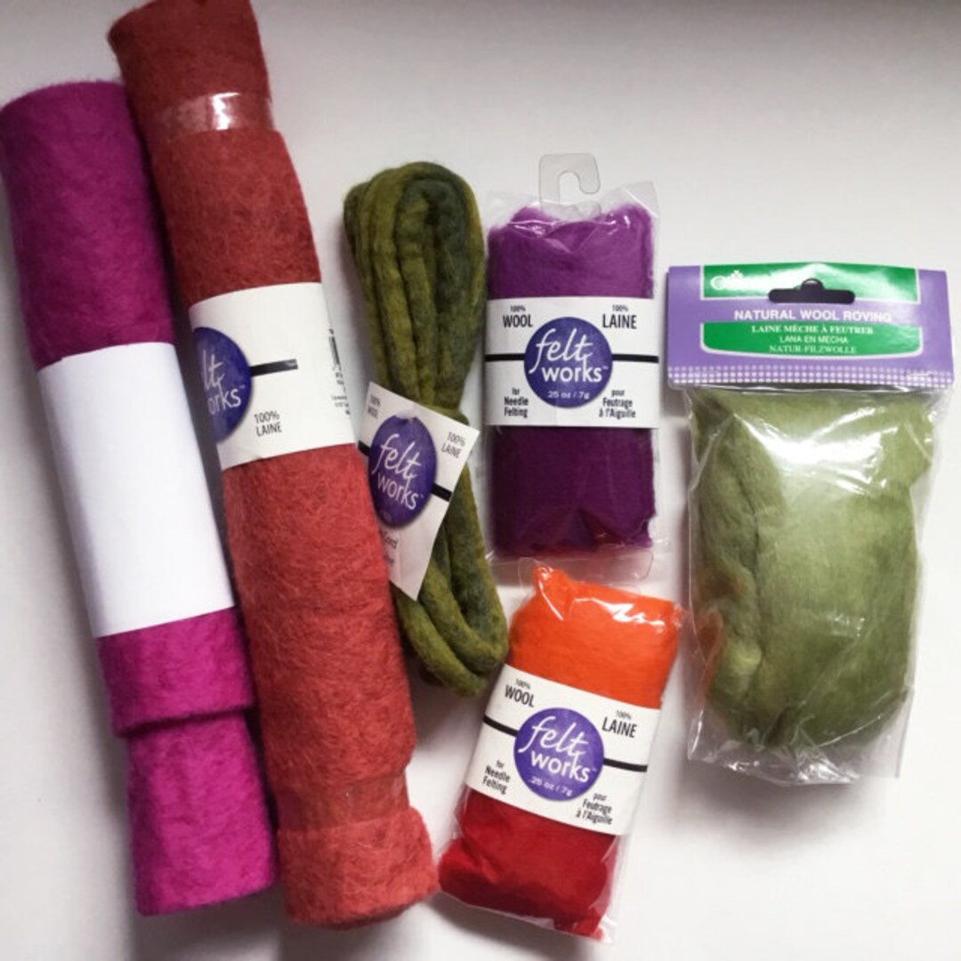 Felt Works Wool Roving for Needle Felting, Roving Rolls, Packs, Cording ...