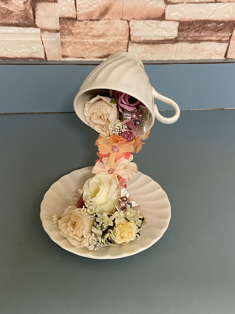 Multi Colored Floating Teacup - Etsy