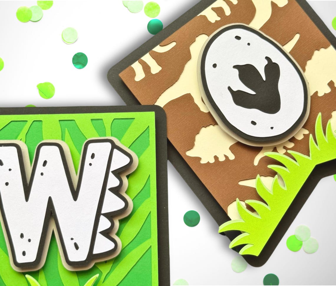 Personalized Dinosaur Birthday Banner | Custom 3D Layered Dino Party ...