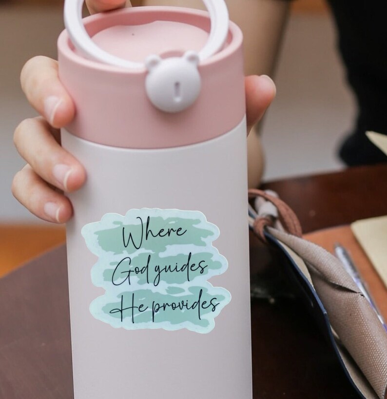 Where God Guides He Provides Waterproof Sticker, Bulk Bible Stickers ...