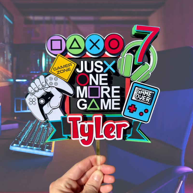 Gaming Cake Topper - Etsy