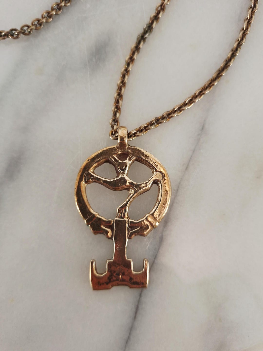 Vintage Bronze Pendant Necklace Key to Heaven / Valhalla – Scandinavian ...