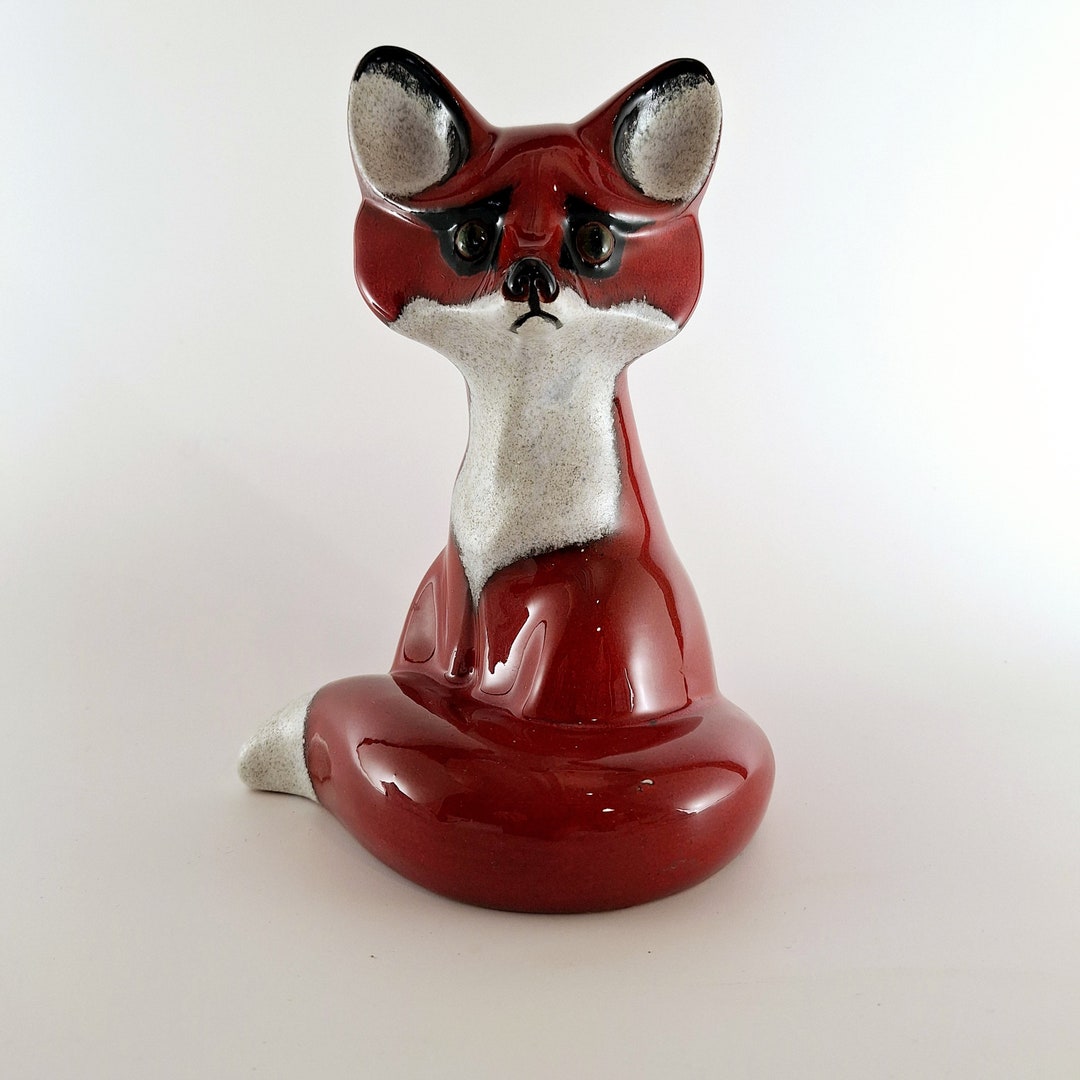 Ceramic Red Fox Sculpture Thomas Hellström, Nittsjö, Sweden 1960s - Etsy
