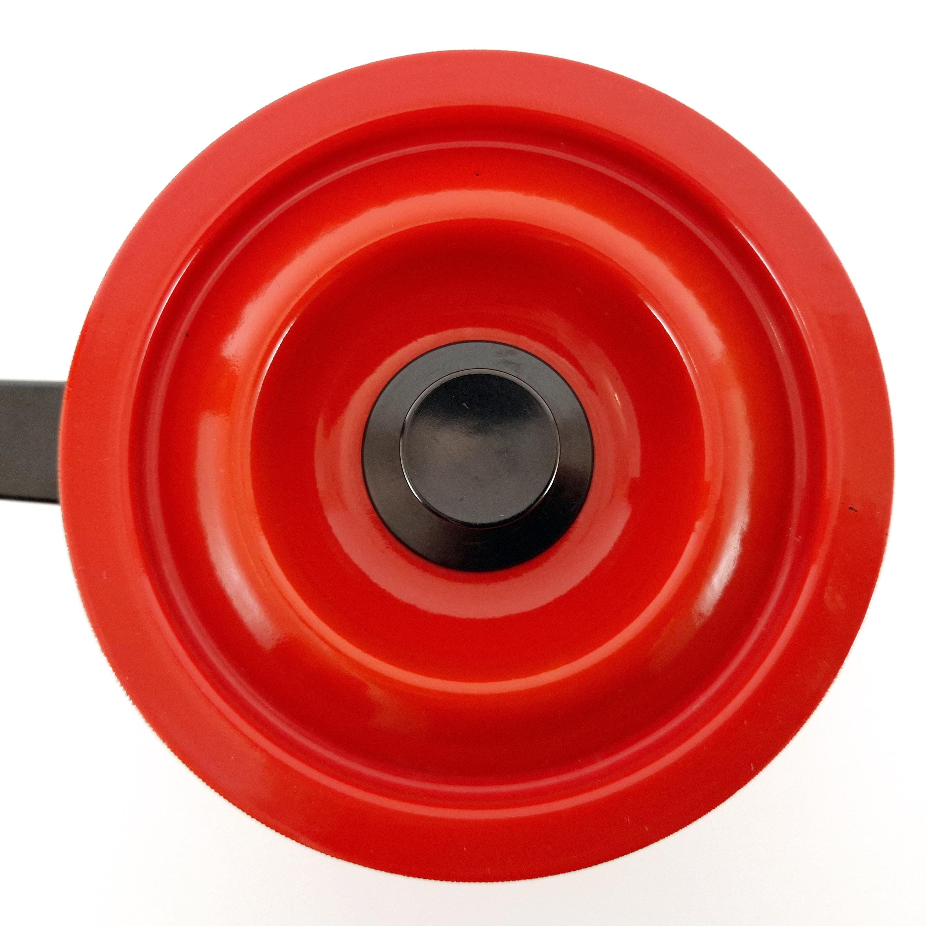 Red and Orange Enamel Saucepan "kehrä" – Raija Uosikkinen, Arabia Finel ...