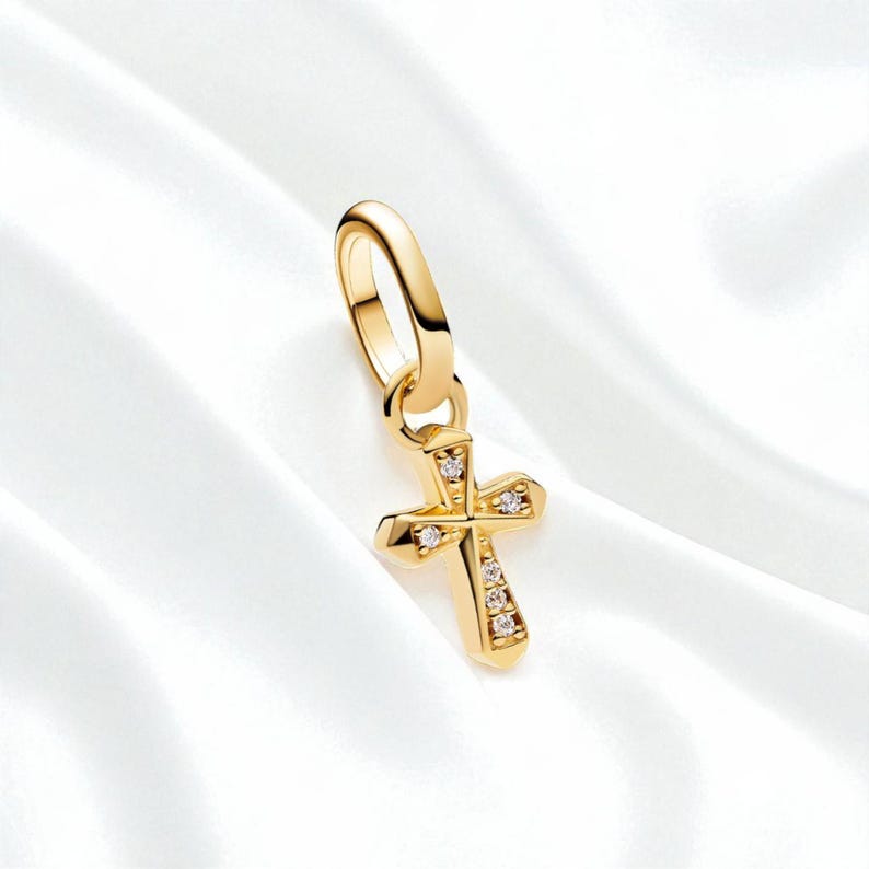 Sparkling Cross Mini Dangle Charm, Spiritual Jewellery for Women, Holy ...