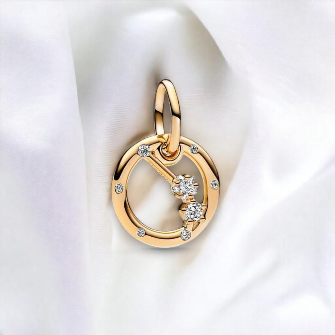 Aries Gold Charm, Elegant Aries Zodiac Sign Bracelet Charm, 14K Gold ...
