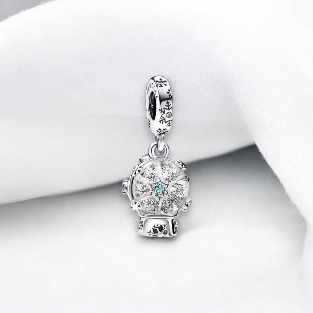 Snowflake Snowglobe Dangle Charm, Snowflake Jewellery Pendant, Gift for ...