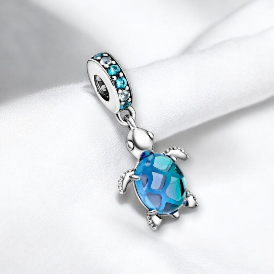 Murano Turtle Charm, Unique Dangle Sea Turtle Glass Pendant, Murano ...