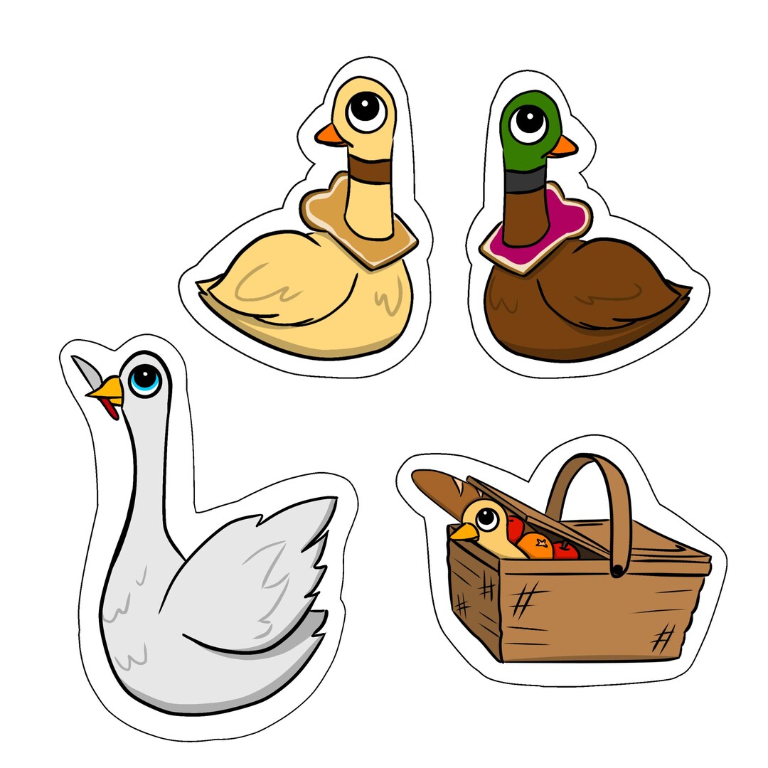 Sack Lunch Duck Bunch Vinyl Sticker Set - 4pc Stickers Featuring Ducks ...