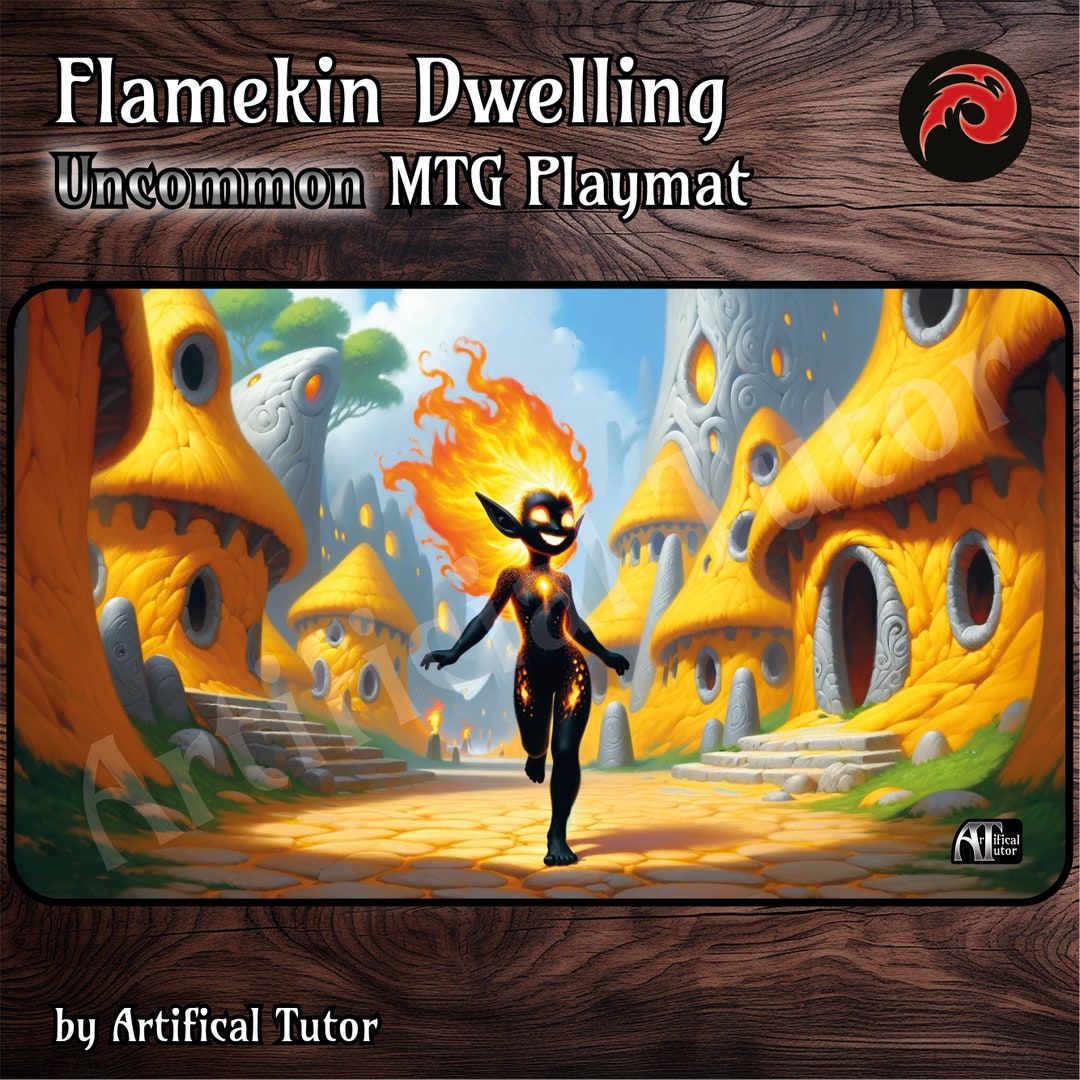 Flamekin Dwelling - 24"x14" - MTG Playmat or Board Game Mat for TCG - Etsy