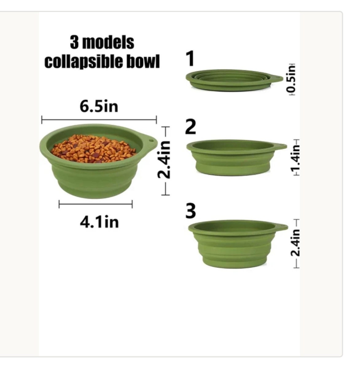 2 Pack Travel Collapsible Foldable Pet Dog Bowl for Food & Water Bowls ...