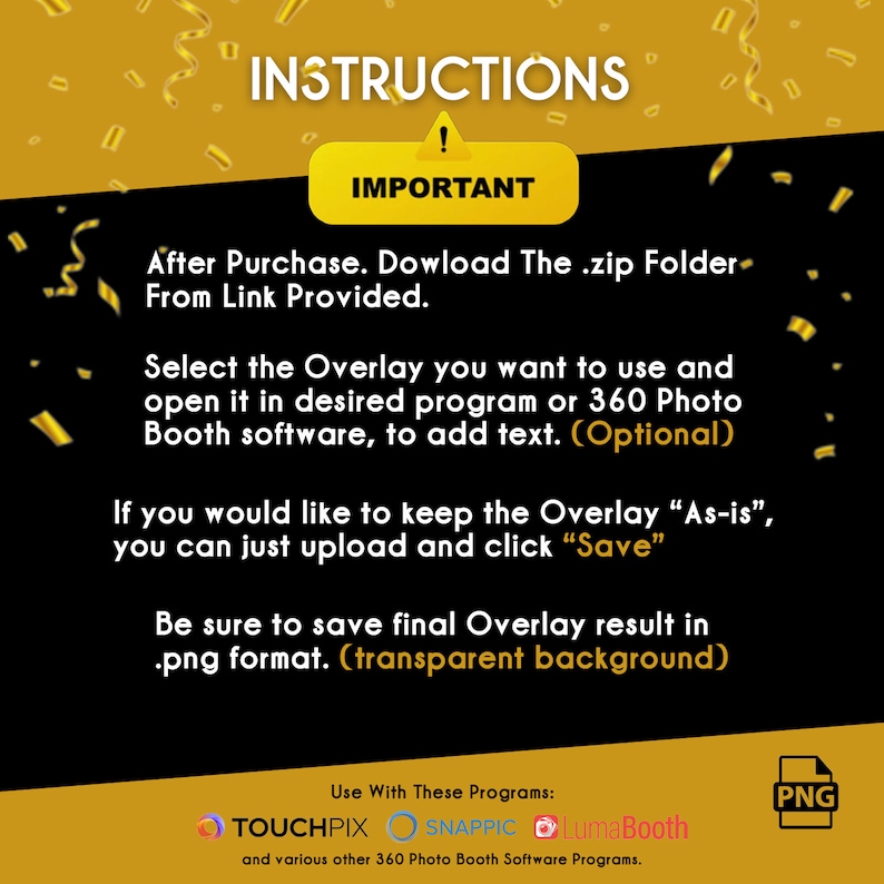 25 Premade Photo Booth Overlay Designs, 360 Photo Booth Overlays, Pre ...