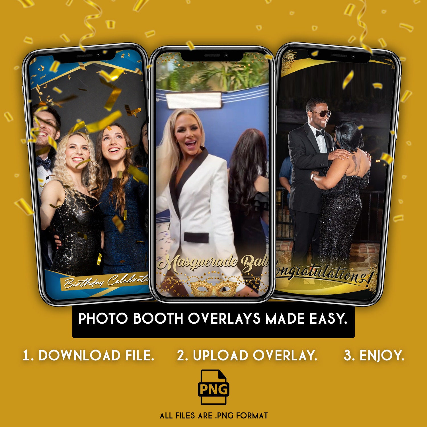 25 Premade Photo Booth Overlay Designs, 360 Photo Booth Overlays, Pre ...