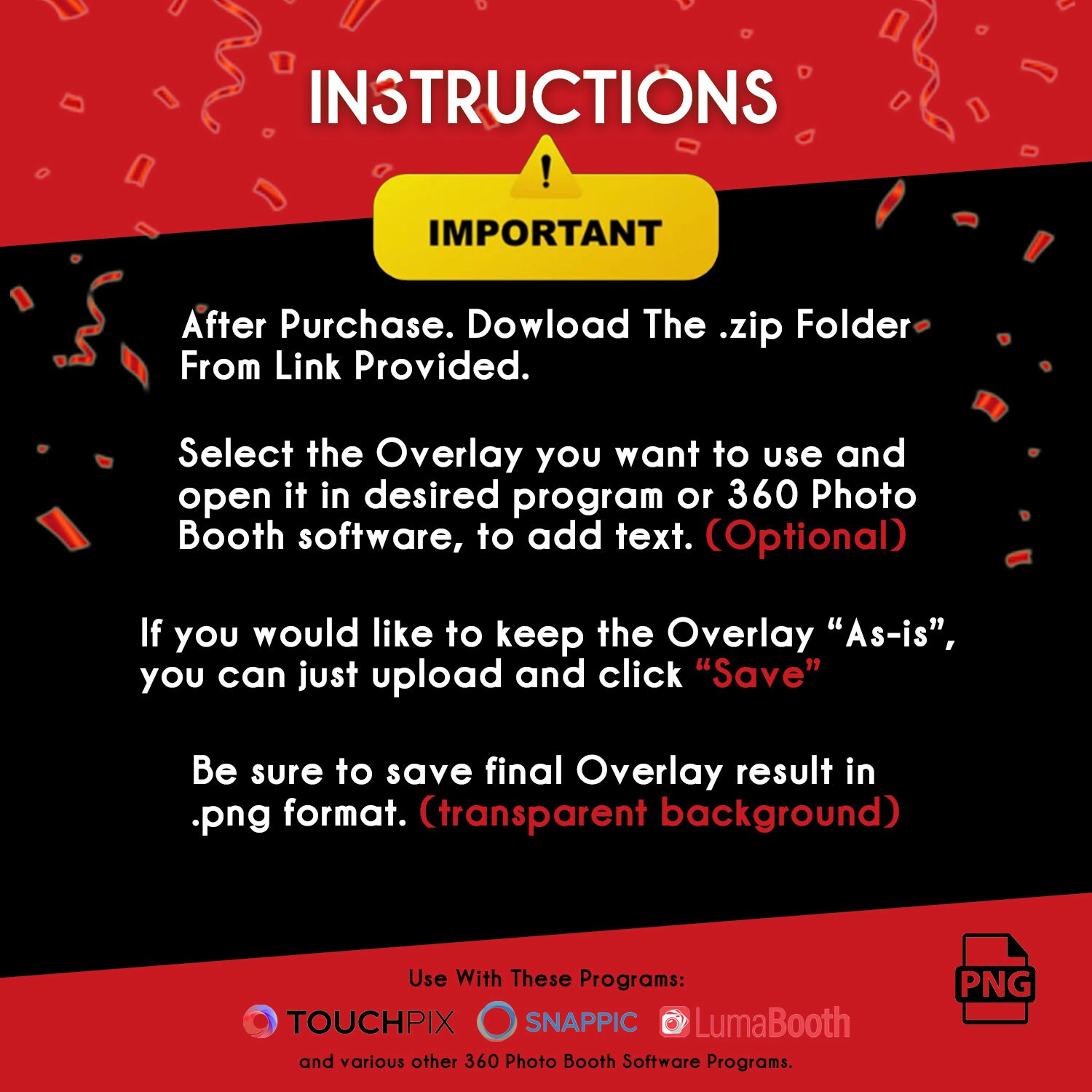 25 Premade Photo Booth Overlay Designs, 360 Photo Booth Overlays, Pre ...