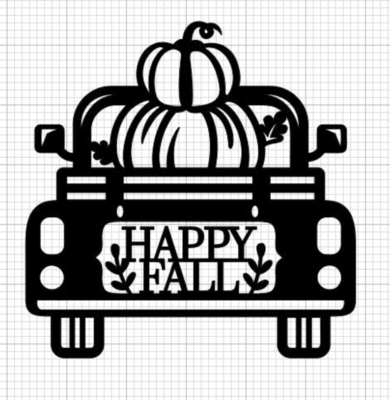 Happy Fall Truck With Pumpkins Decal - Etsy