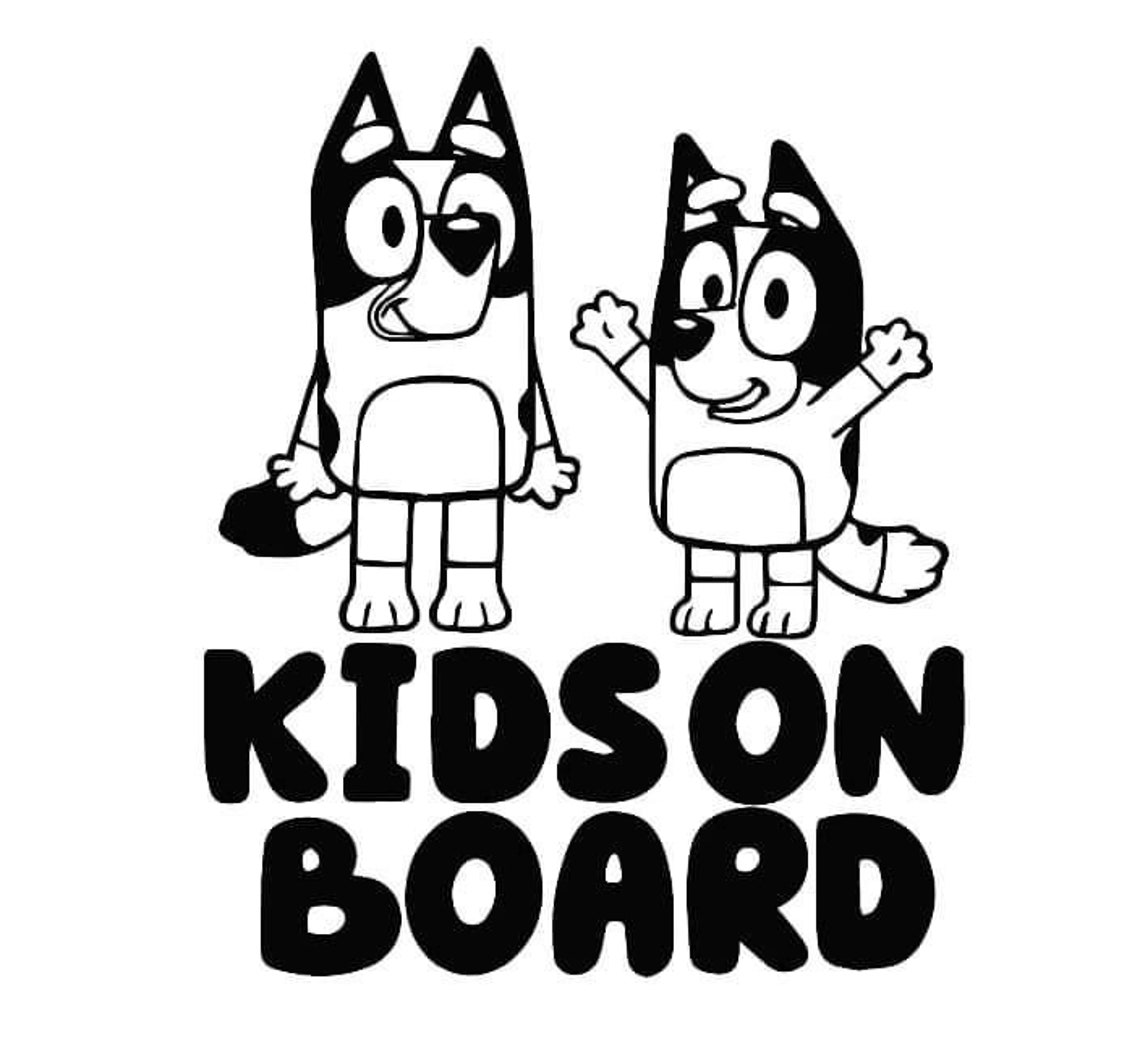 Blue & Bingo Kids on Board Decal - Etsy