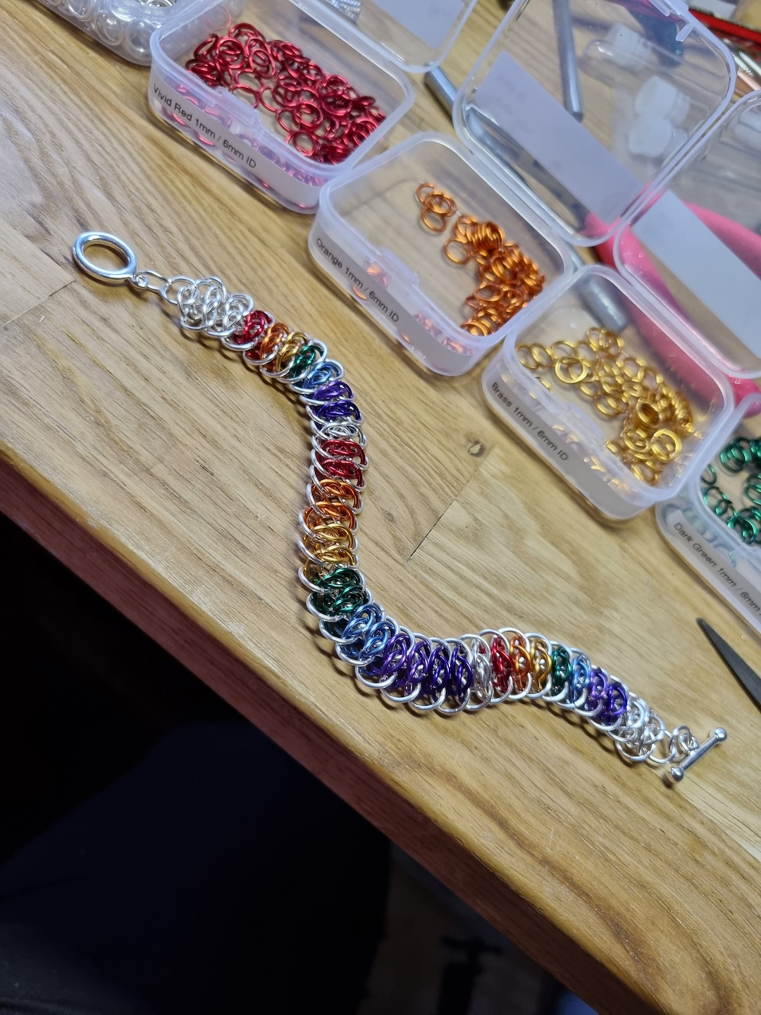 Handmade Viperscale Rainbow Chainmail Bracelet - Etsy