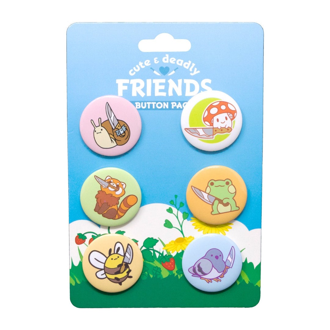 Cute & Deadly Friends Button Pack - Etsy