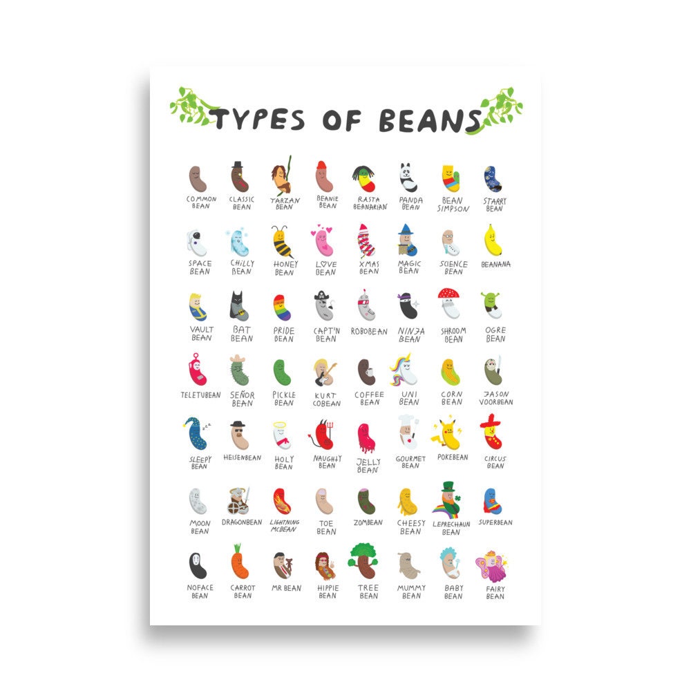 Types of Beans (poster) - Etsy