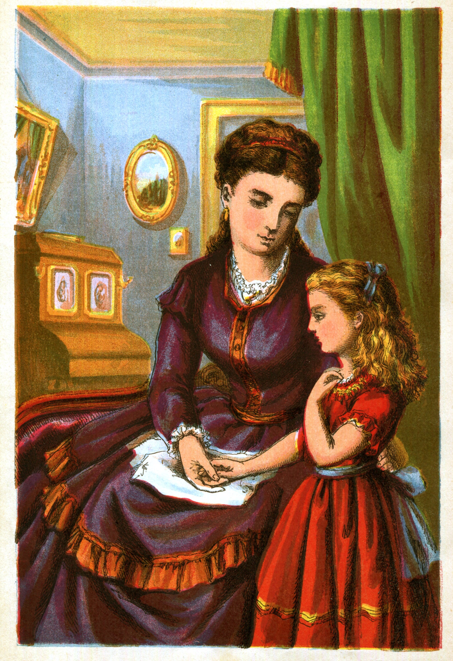 Vintage Image Download Mother And Daughter Talking Etsy