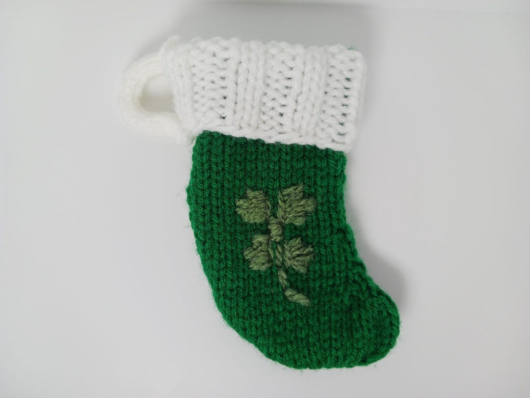 Mini Christmas Stocking Irish Shamrock Four Leaf Clover Handmade ...
