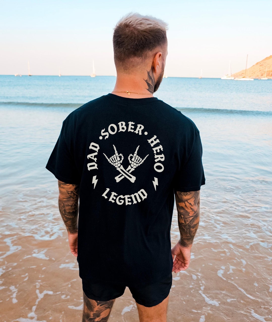 Sober Dad Hero Graphic Tee Shirt for Men, Sobriety Sober Life Recovery ...