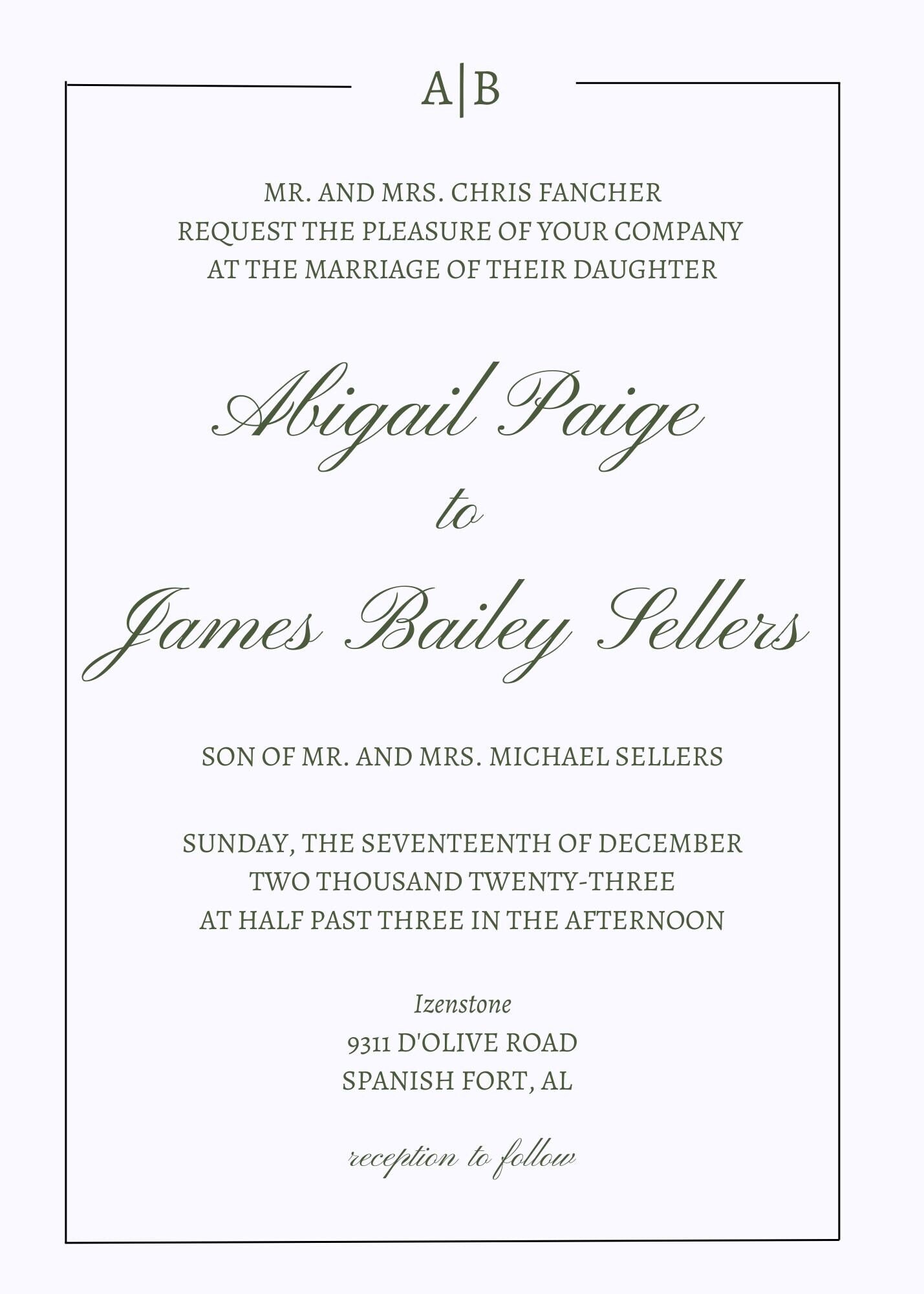 Minimalist Wedding Invitation - Etsy