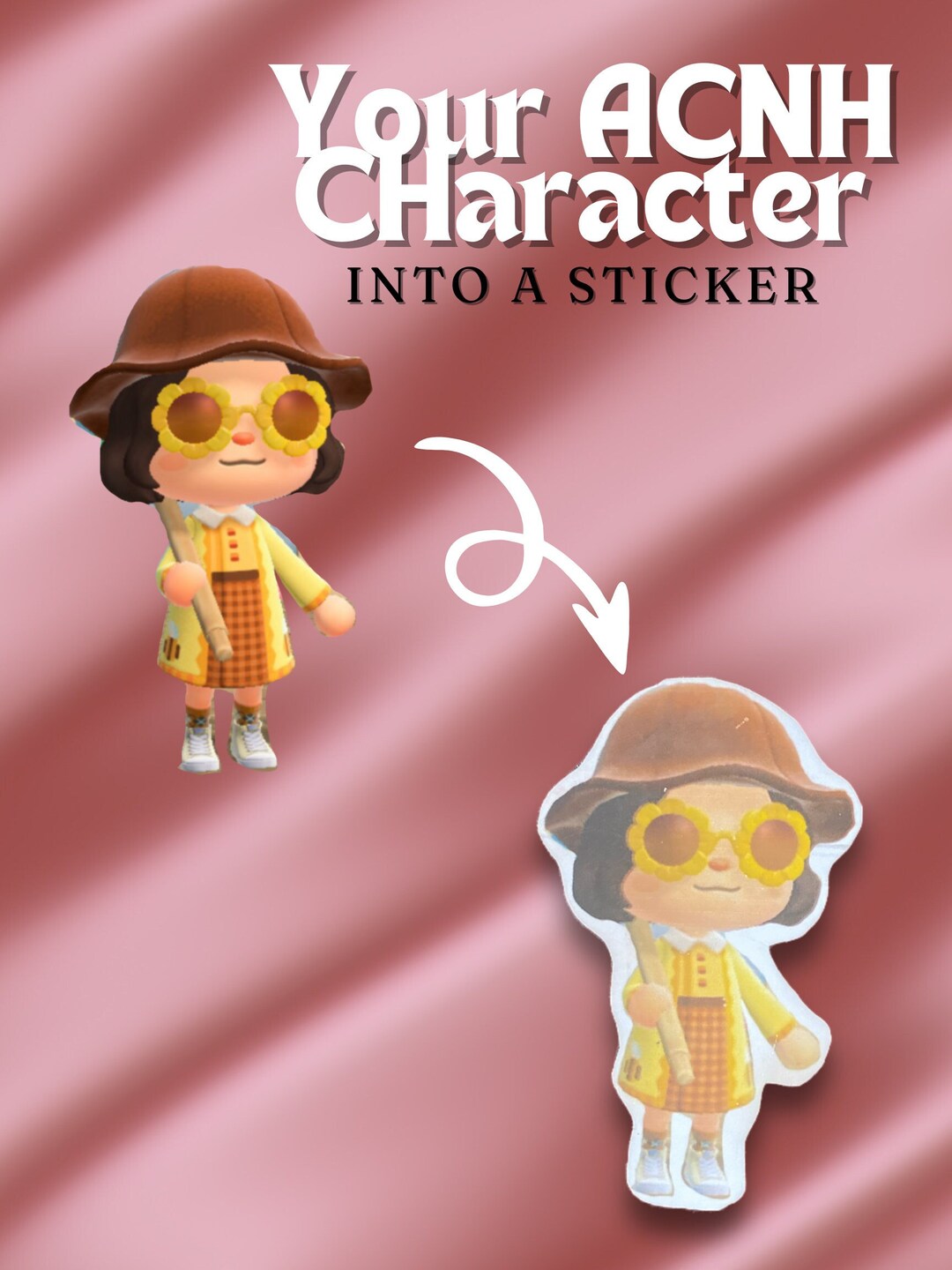 CUSTOM ACNH Character Sticker | Waterproof Vinyl - Etsy