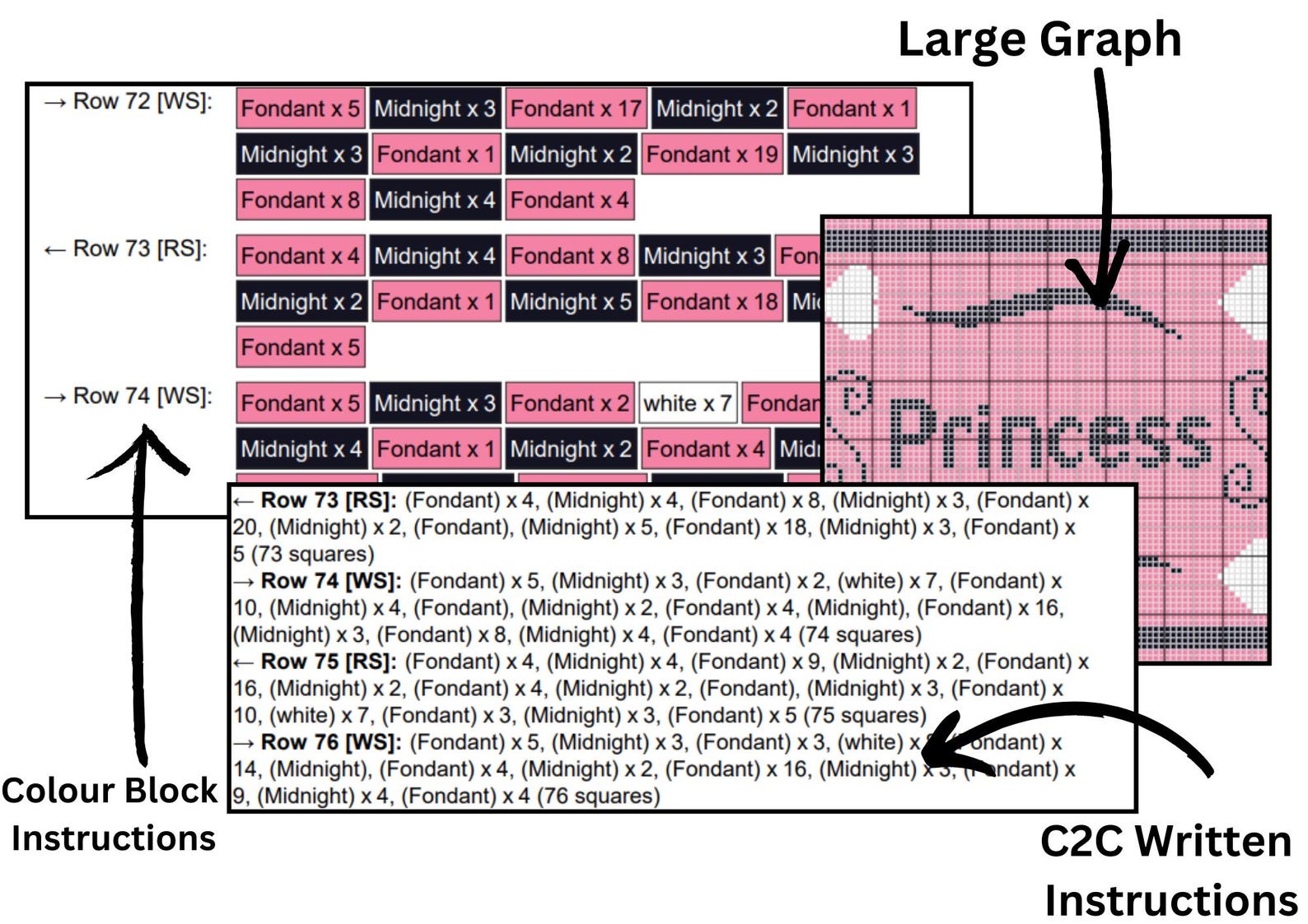 Princess C2C Crochet Pattern - Etsy