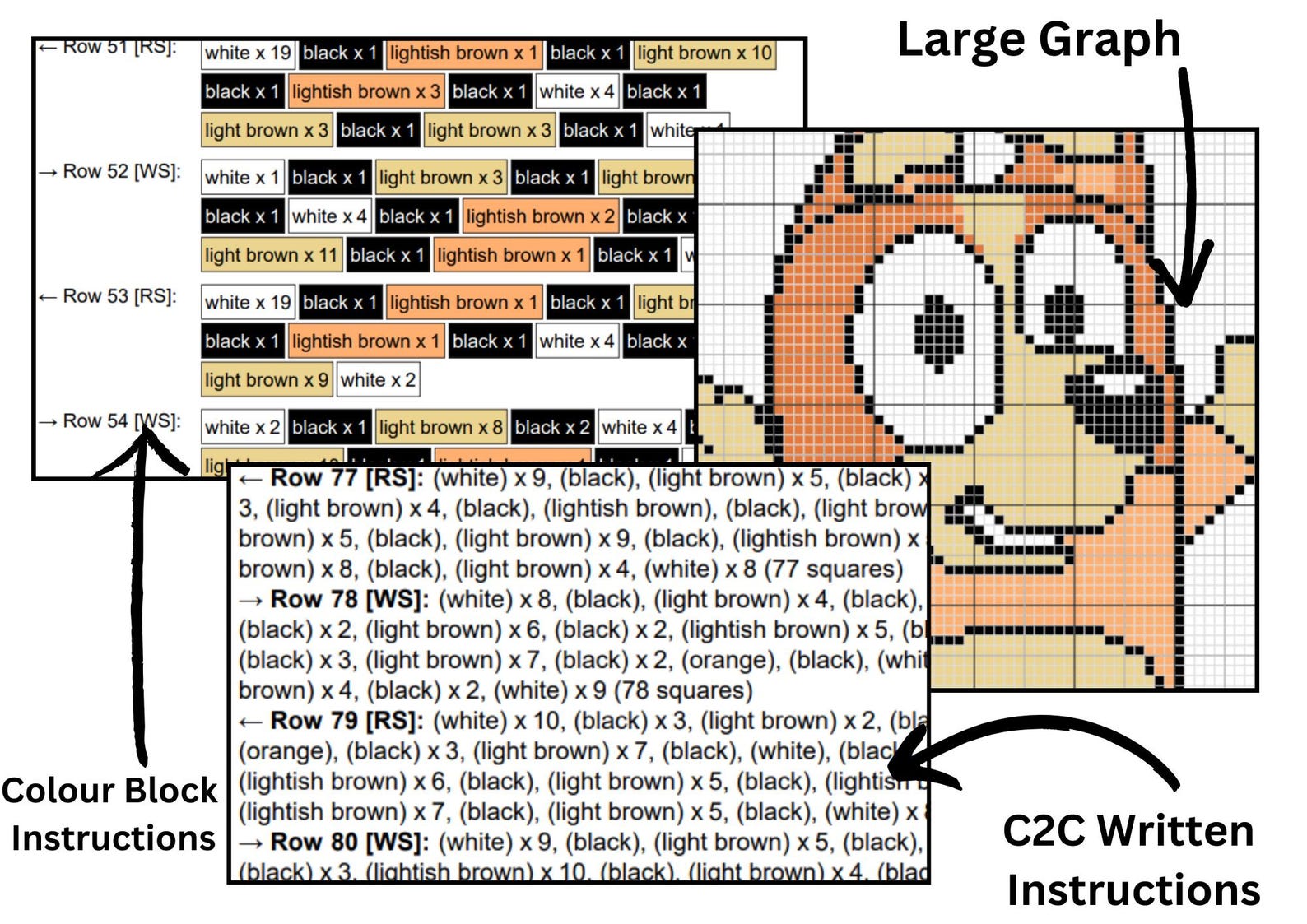 Blue Cartoon Dog Sibling C2C Crochet Pattern - Etsy
