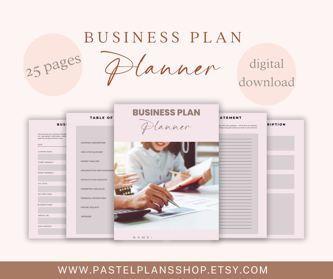 Business Plan Planner Printable, Gift for Entrepreneur, Financial ...