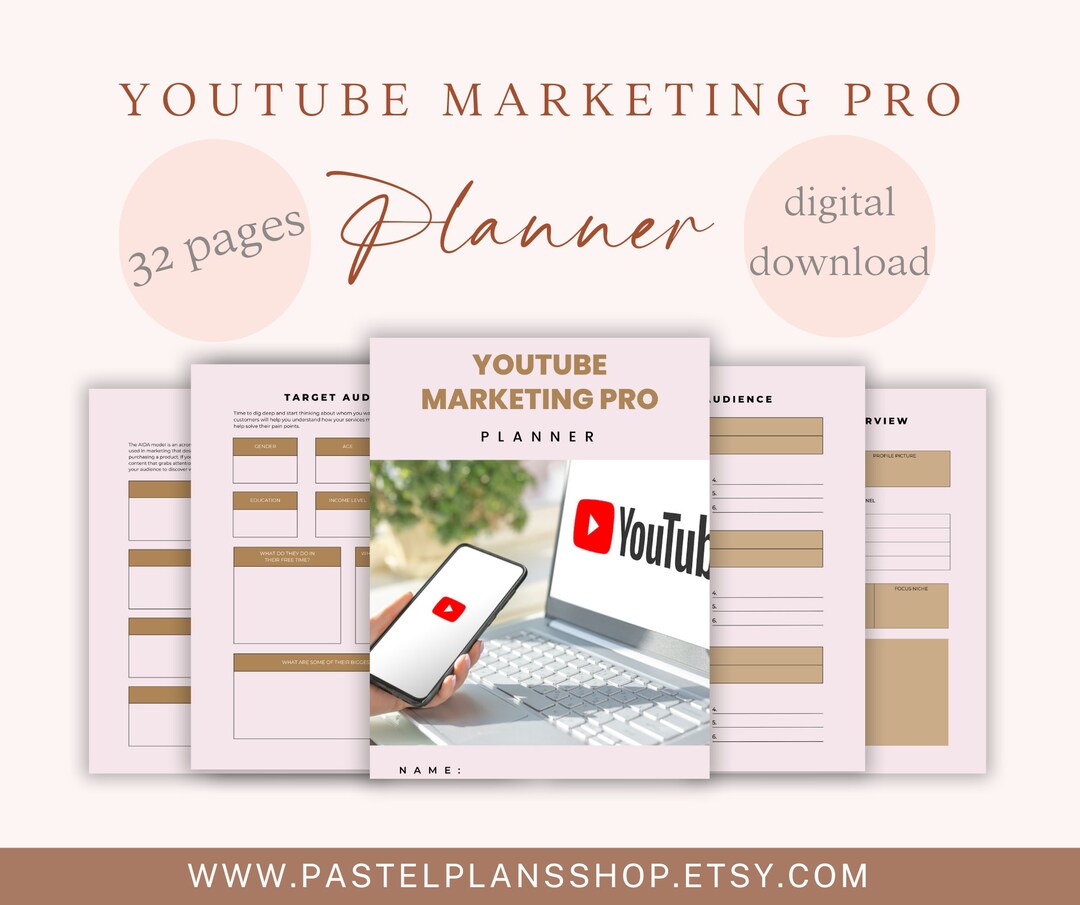 Youtube Marketing Pro Planner Printable, Youtube Planner for ...