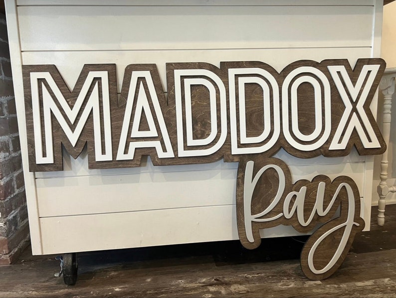 Wooden Baby Name Sign for Nursery, Minimalistic Nursery Decor ...