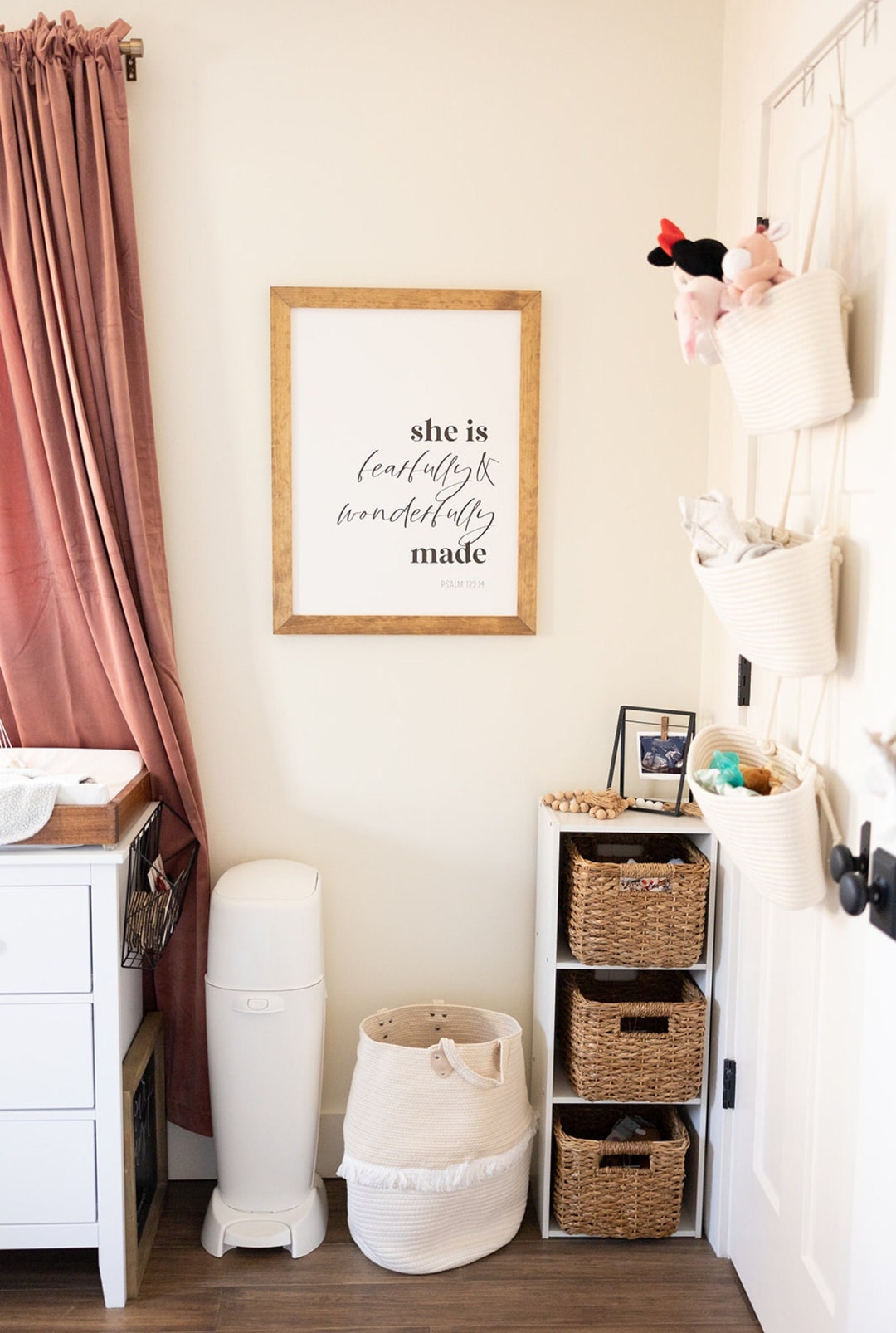 Fearfully and Wonderfully Made Sign, Bible Verse Wall Art, Little Girl ...