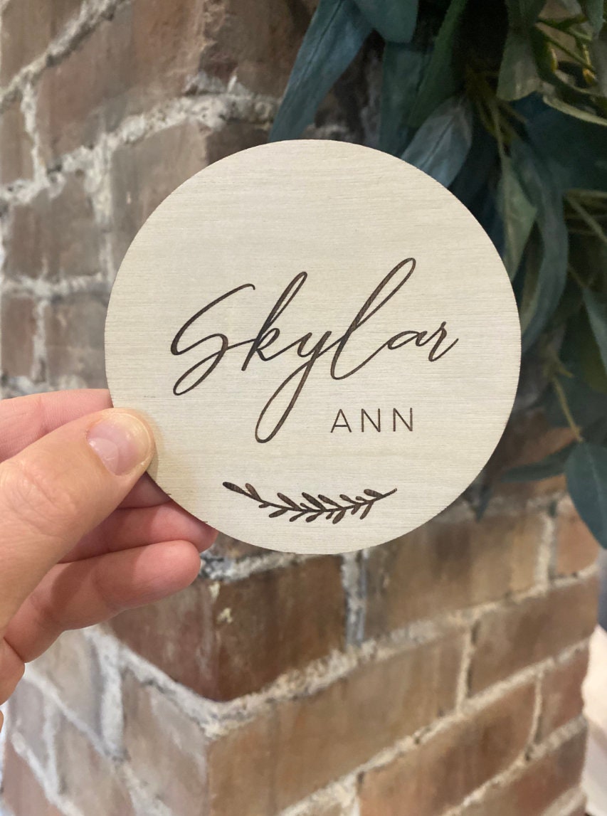 Wooden Baby Announcement Sign, Birth Reveal Name Sign, Personalized ...