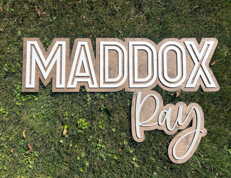 Wooden Baby Name Sign for Nursery, Minimalistic Nursery Decor ...