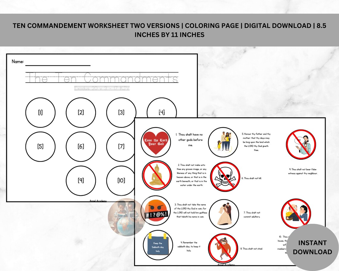 Ten Commandment Worksheet 10 Commandment Coloring Page Our Father ...