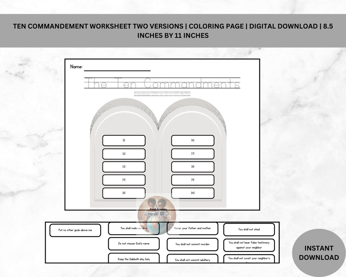 Ten Commandment Worksheet 10 Commandment Coloring Page Our Father ...