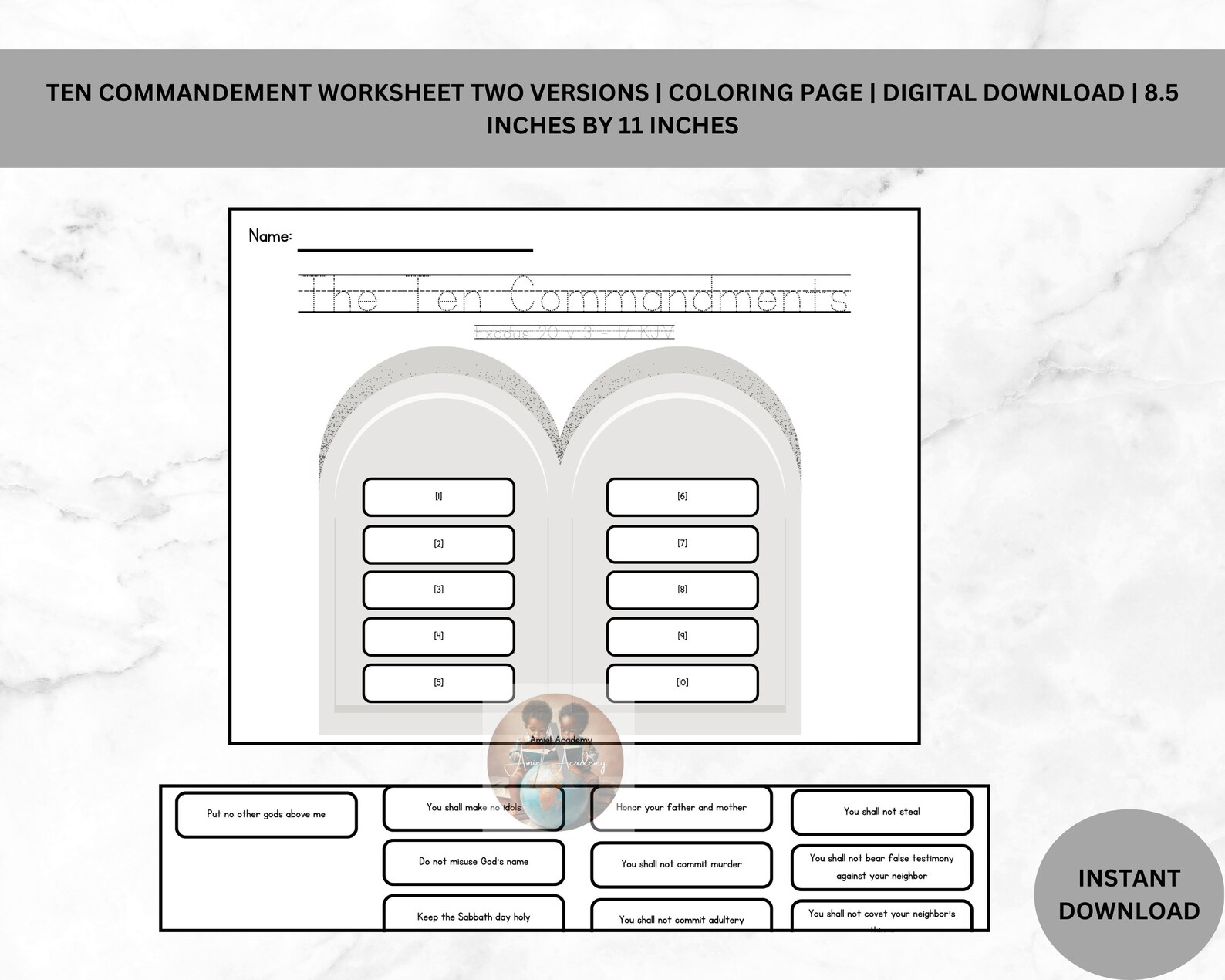 Ten Commandment Worksheet 10 Commandment Coloring Page Our Father ...