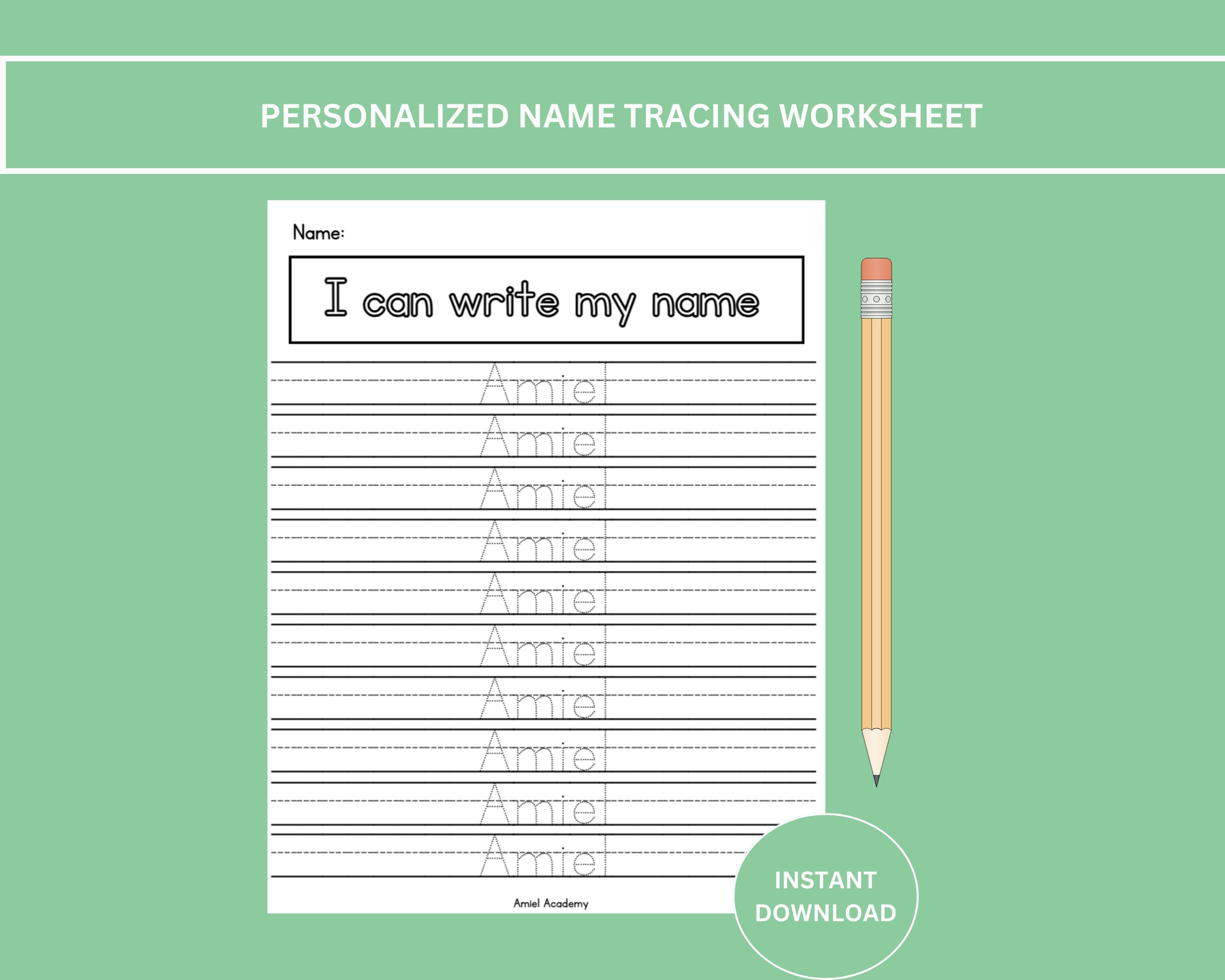 Personalized Name Tracing Worksheets for Kids Printable Children ...