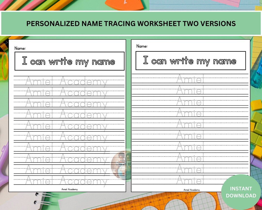 Personalized Name Tracing Worksheets for Kids Printable | Children ...