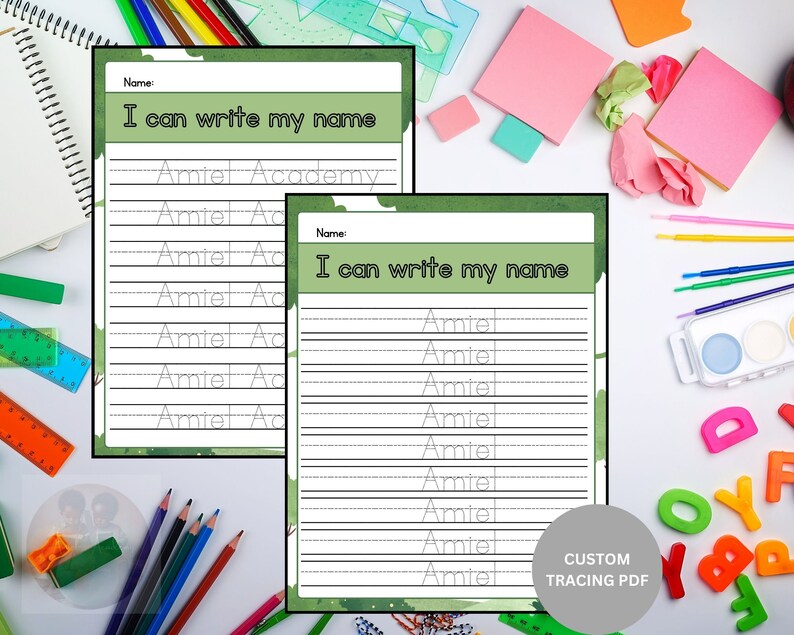 Personalized Name Tracing Worksheets for Kids Printable - Etsy