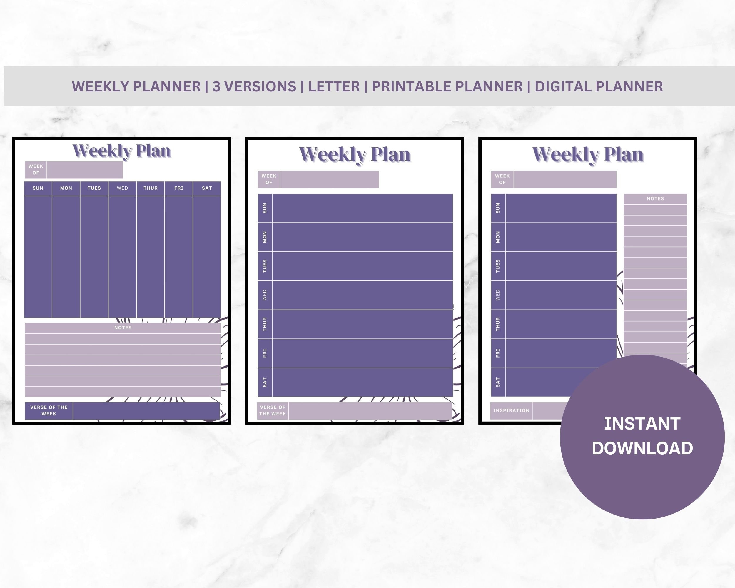 Editable Weekly Schedule Templates Tailor Your Productivity - Etsy