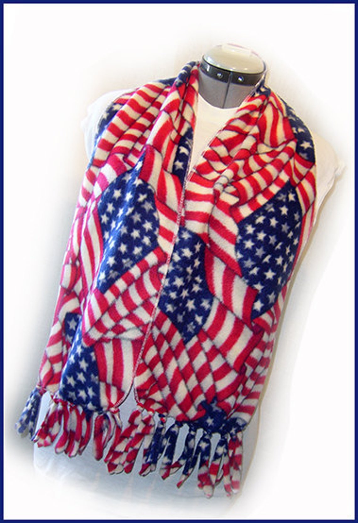 American Flag Bunting Print Fleece Scarf, Muffler, Neck Scarf ...