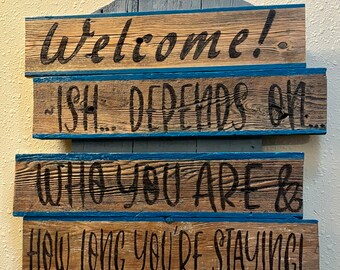 Fall Leaves Welcome Cedar Sign Custom Wood Home Sign Wall Art Custom ...