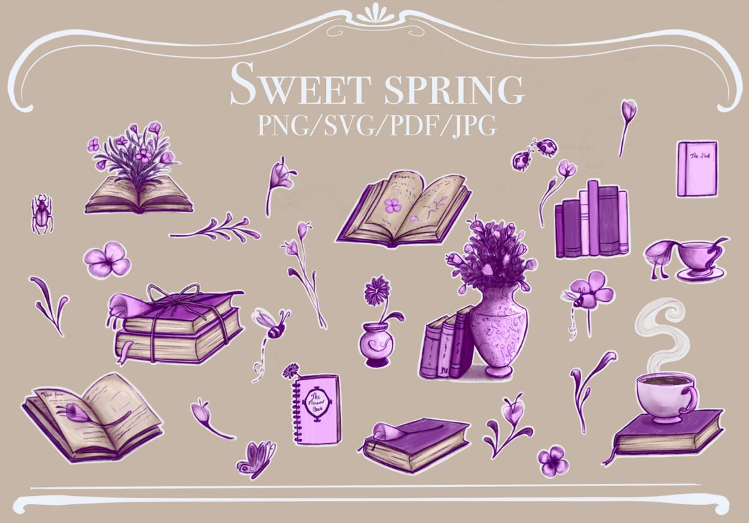 Stickers Déco Floral Violet png, Pdf,svg,jpg Idéal Pour Les Amoureux Du ...
